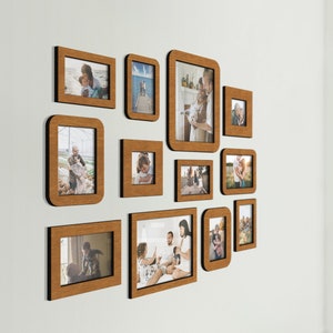 Wooden Wall-mounted 12-piece Photo Frame Set Custom Color Photo Frame ...