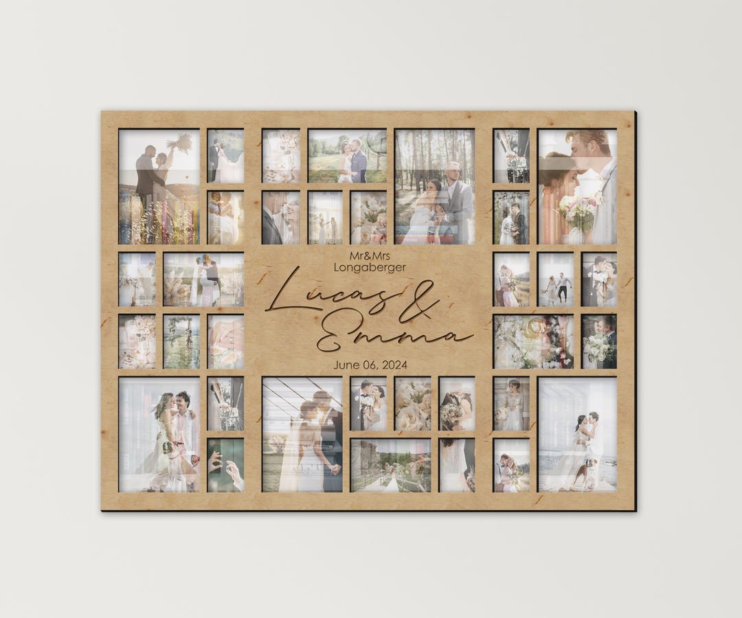 Personalized Wedding Picture Frame Collage Mr & Mrs Wedding Signage ...