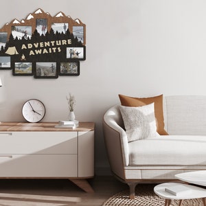 Adventure Awaits Family Photo Collage Wood Camping Signs Woodland ...