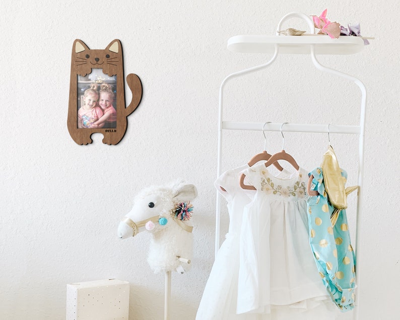 Personalized Cat Shaped Photo Frame Custom Color Nursery Decor - Etsy