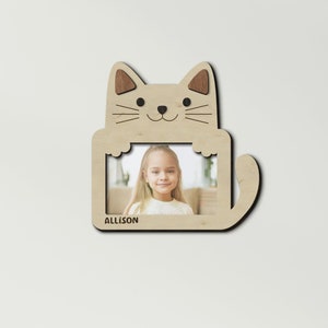 Personalized Cat Photo Frame Custom Color 4x6 Photo Frame Black Cat ...