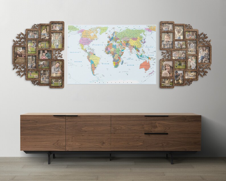 Wall-mounted Photo Frame Collage Split in Two Family Wall - Etsy