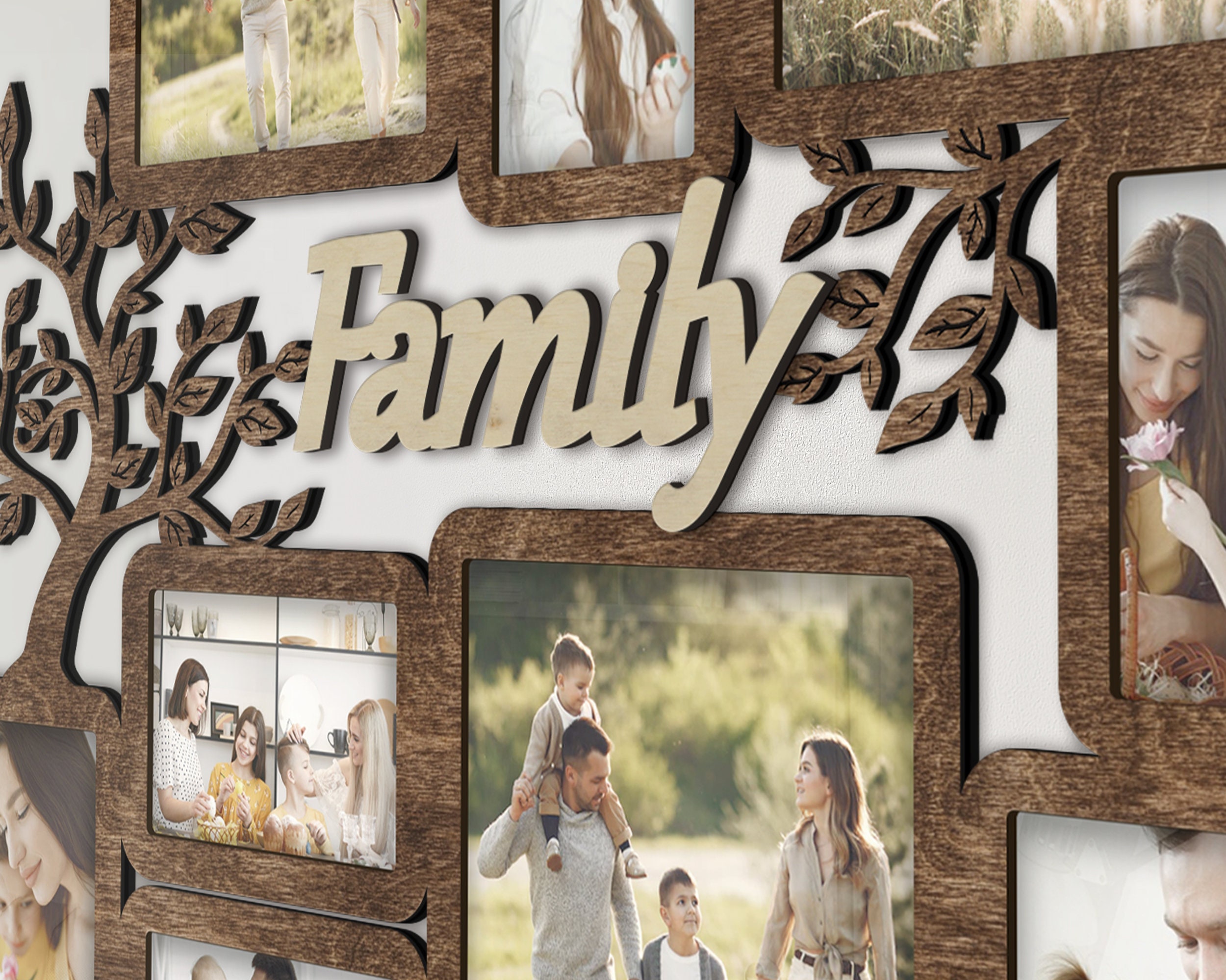 Family Tree Picture Frame Collage Rustic Home Decor Family - Etsy