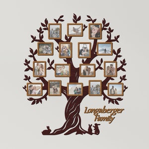 Custom Large Family Tree Picture Frame Collage Housewarming Gift Wooden ...