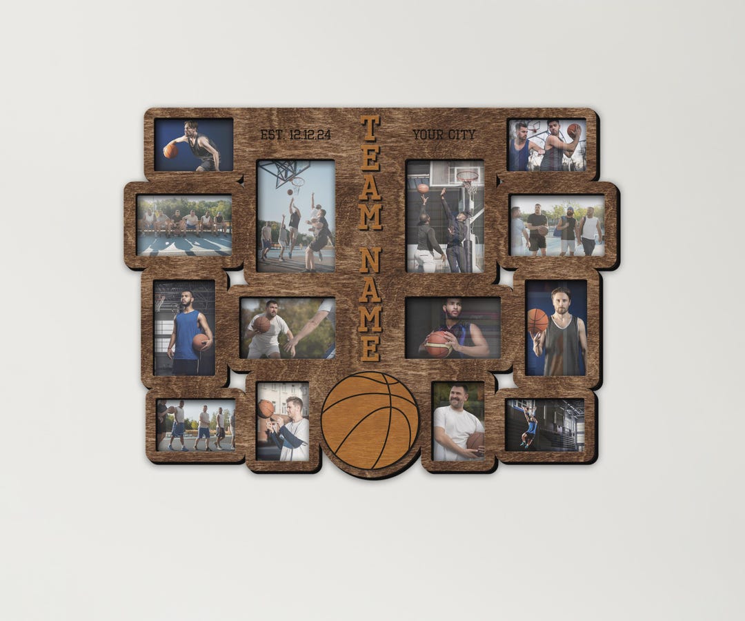 Personalized Basketball Picture Frame Collage Custom Engraved Sign ...
