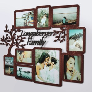 Personalised Tree Picture Frame Set, Cherry Color, Wedding Gift ...