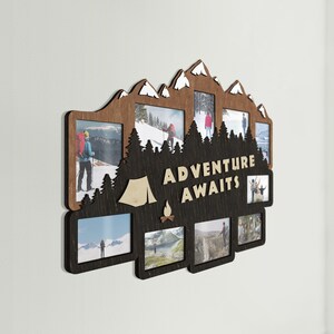 Adventure Awaits Family Photo Collage Wood Camping Signs Woodland ...