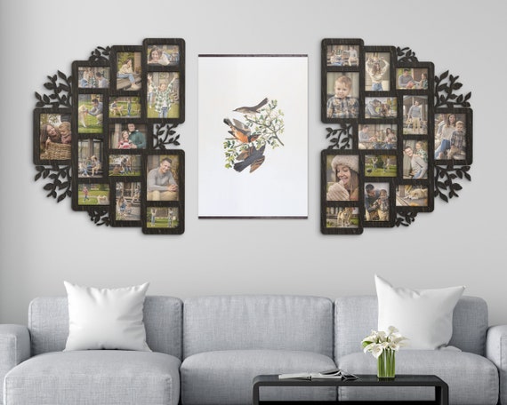 Wall-mounted Photo Frame Collage Split in Two Family Wall - Etsy