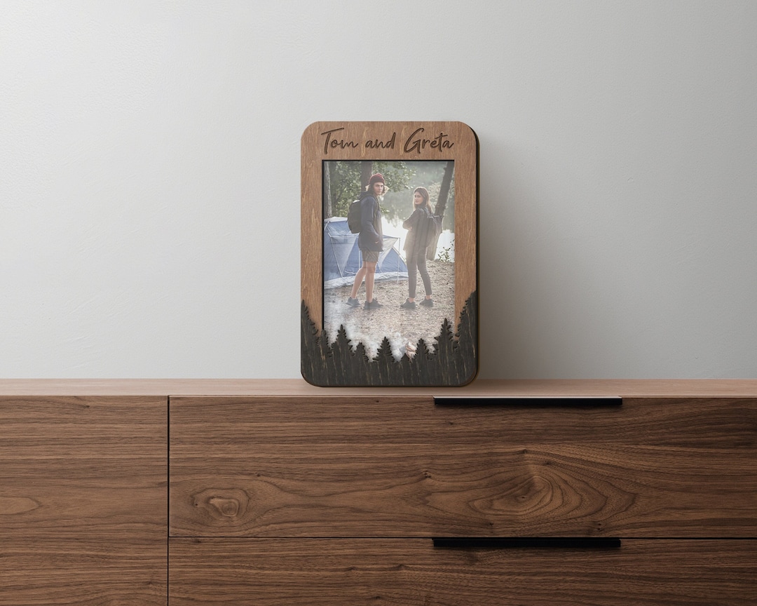 Personalized Woodland Photo Frame Custom Color Pine Forest Wall Decor ...
