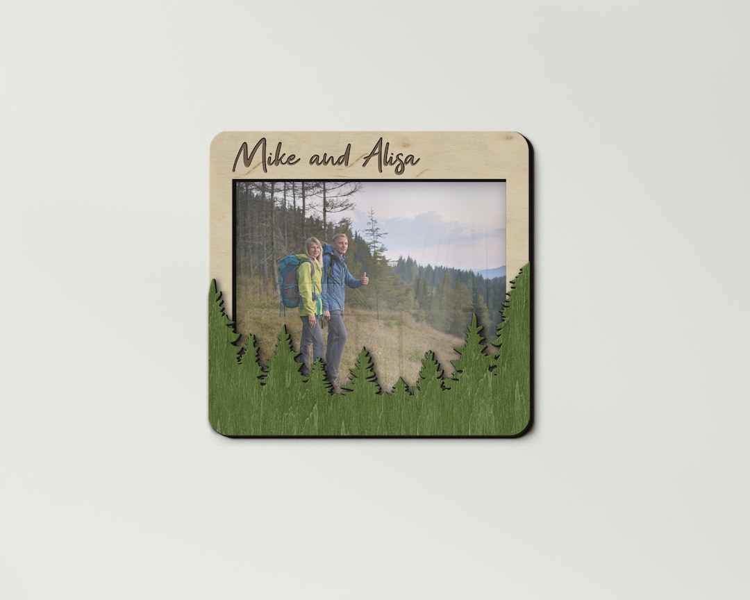 Personalized Forest Photo Frame Custom Text Picture Frame Layered Wall ...