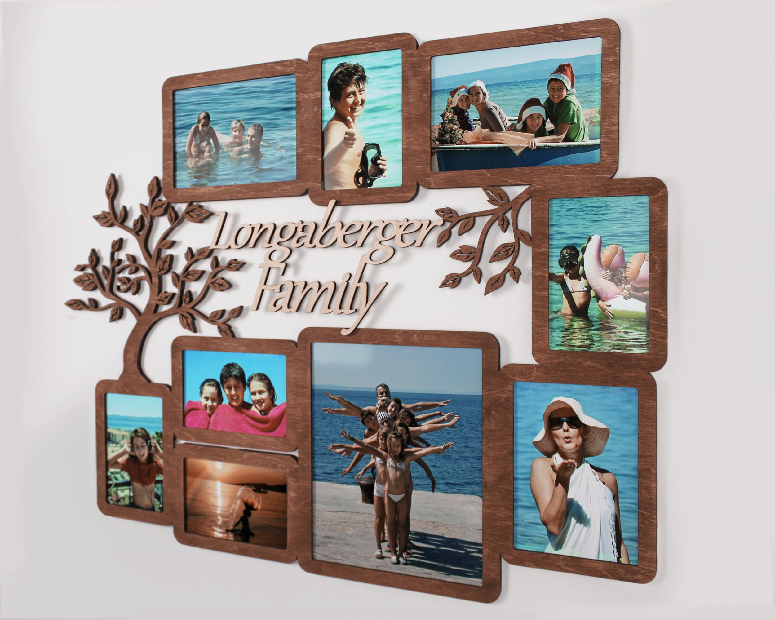Family Tree Wood Frame Personalized Frames for Picture Frame Collage ...