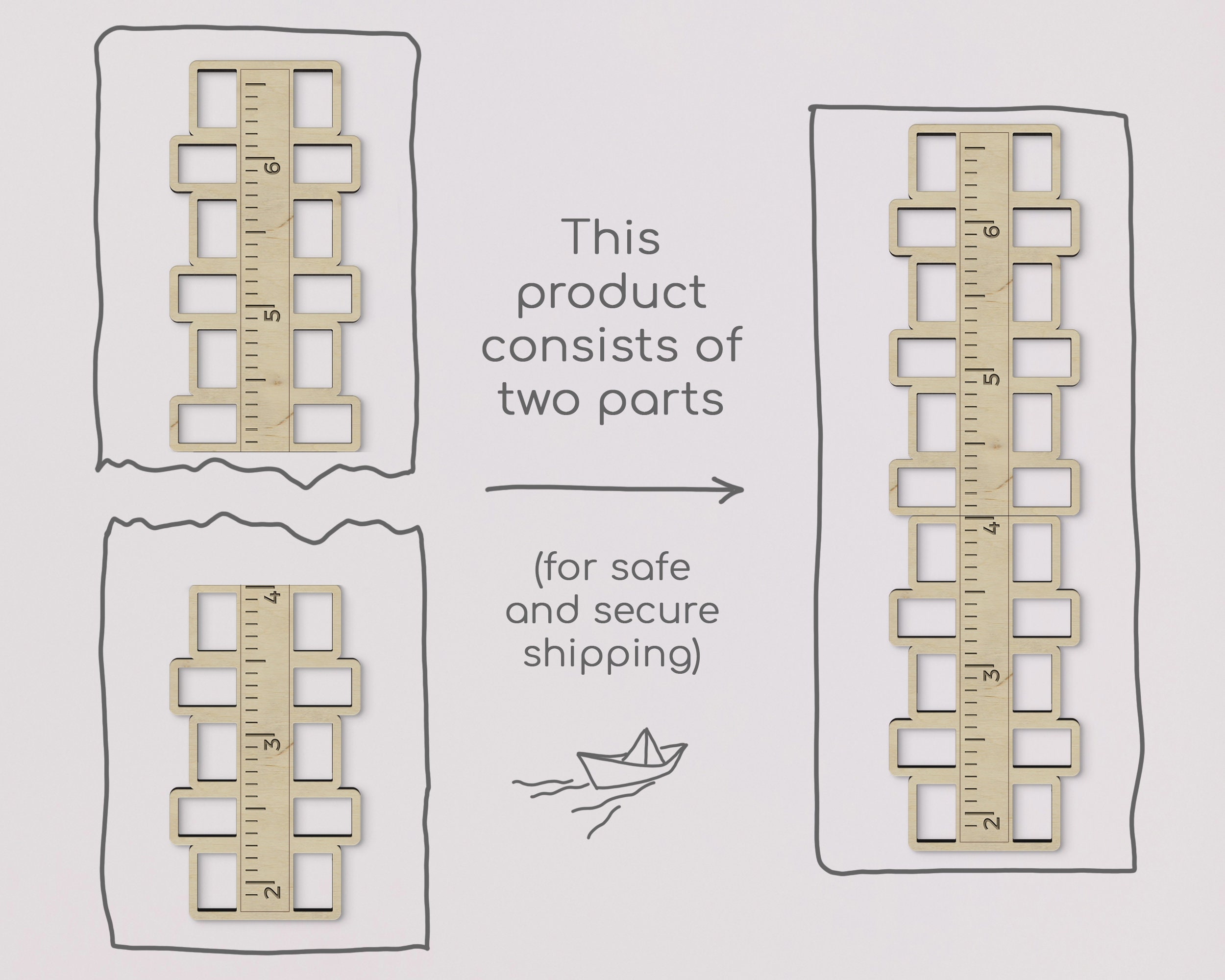 Wooden Growth Chart for Kids Height Measure Ruler Black Friday - Etsy
