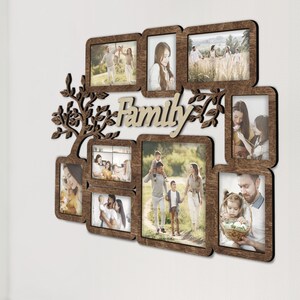 Family Tree Picture Frame Collage Rustic Home Decor Family Sign ...