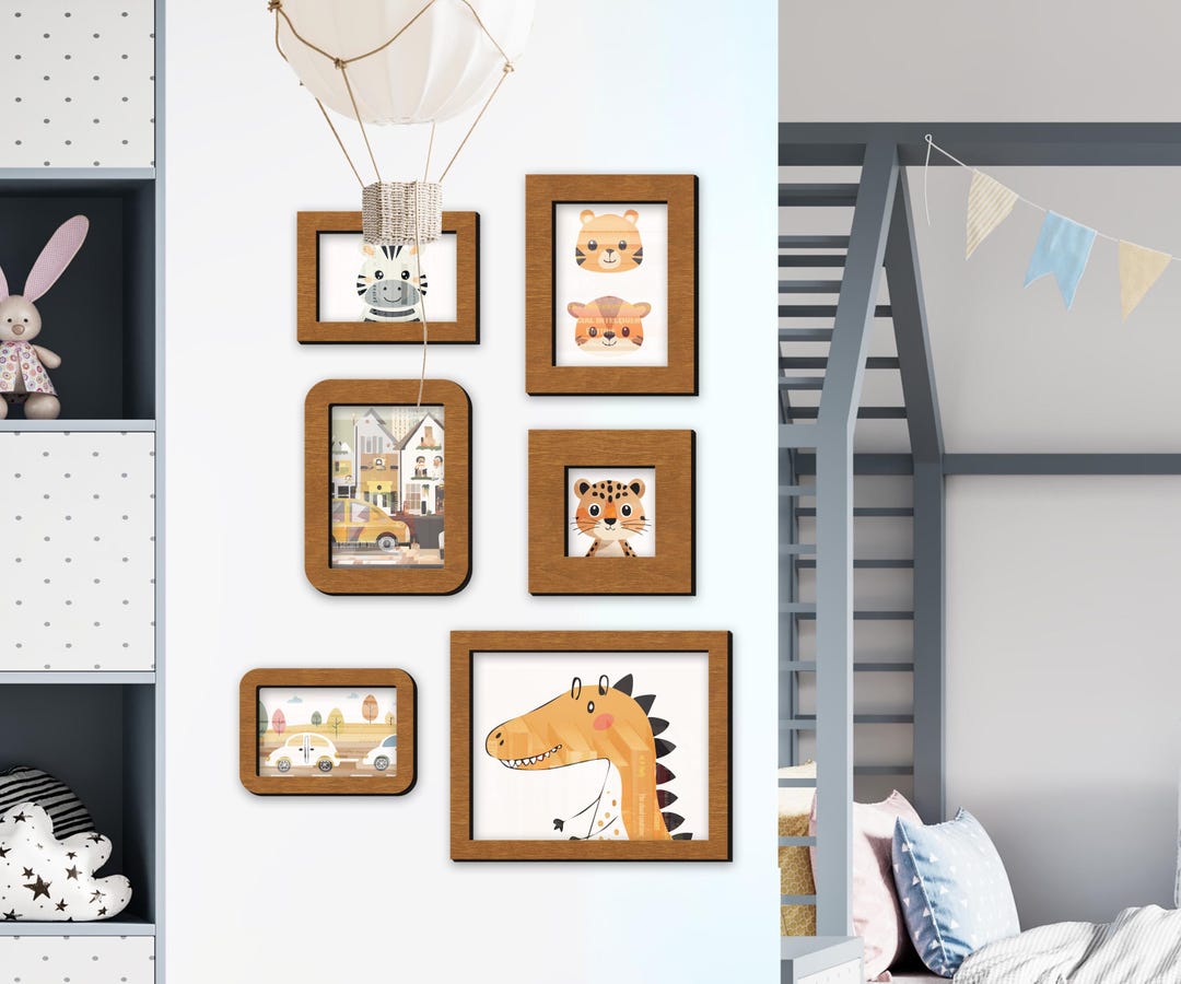Custom Nursery Decor Corner Picture Frame Collage Gallery Wall Set ...