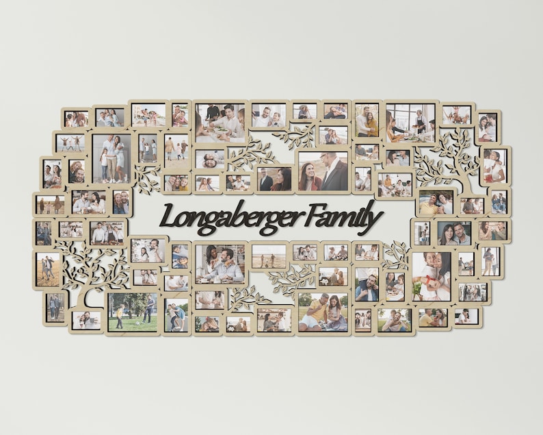 XXXL Family Tree Photo Collage – Wall Centerpiece, Personalized Multi ...