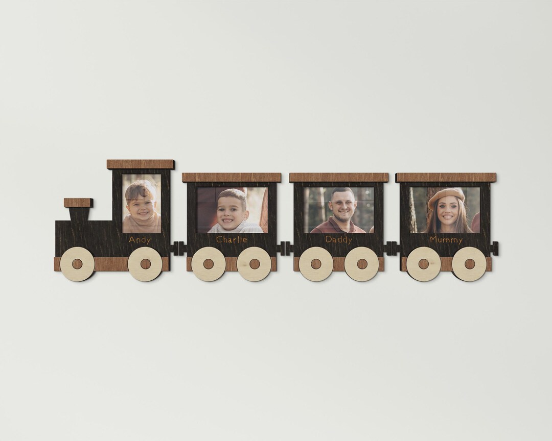 Personalized Engraved Train New Family Photo Frame Custom Kids Room ...