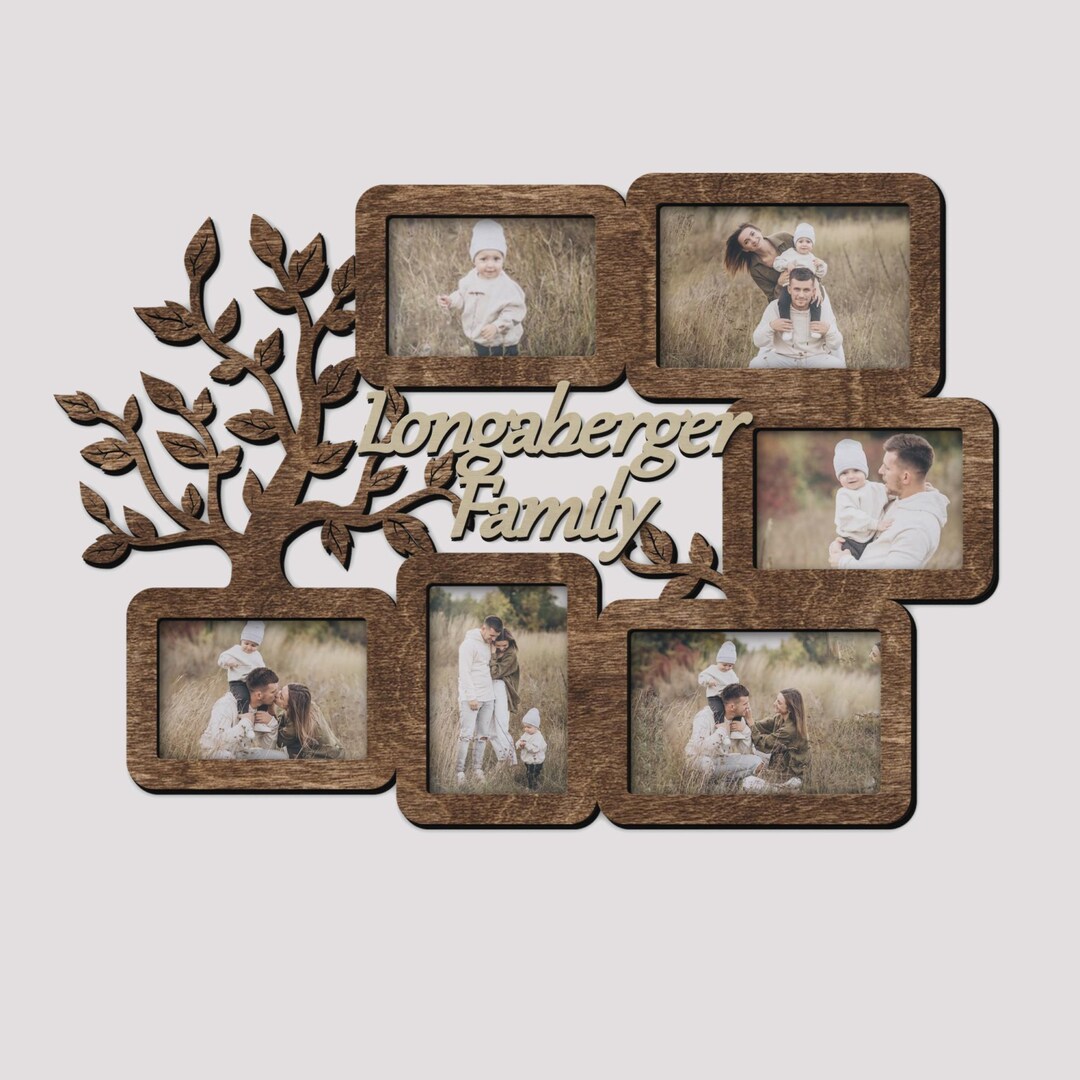 Personalized Photo Gallery for Wall Custom Family Tree Design Wooden ...