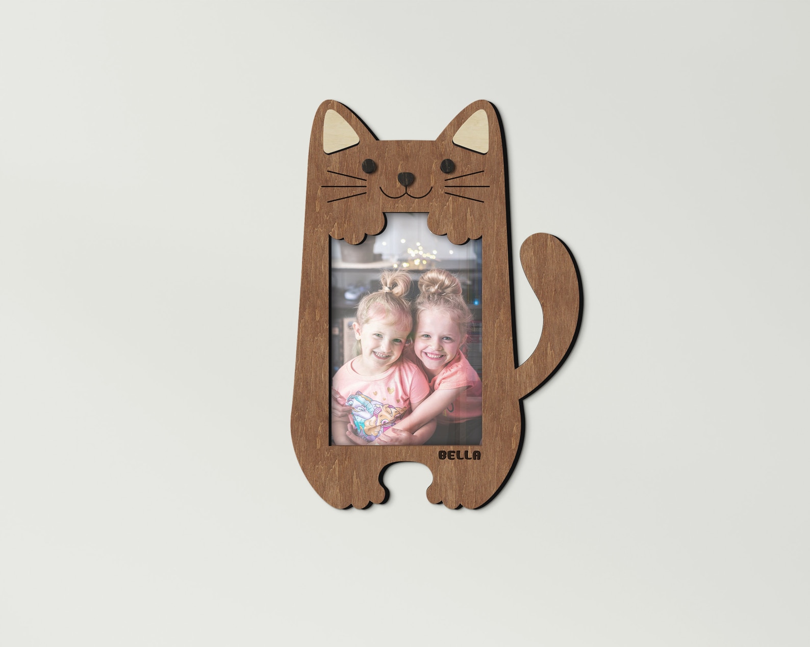 Personalized Cat Shaped Photo Frame Custom Color Nursery Decor - Etsy