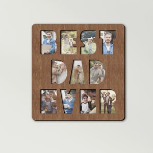 Custom Father's Day Gifts Best Dad Ever Sign Multi Photo Frame Collage ...