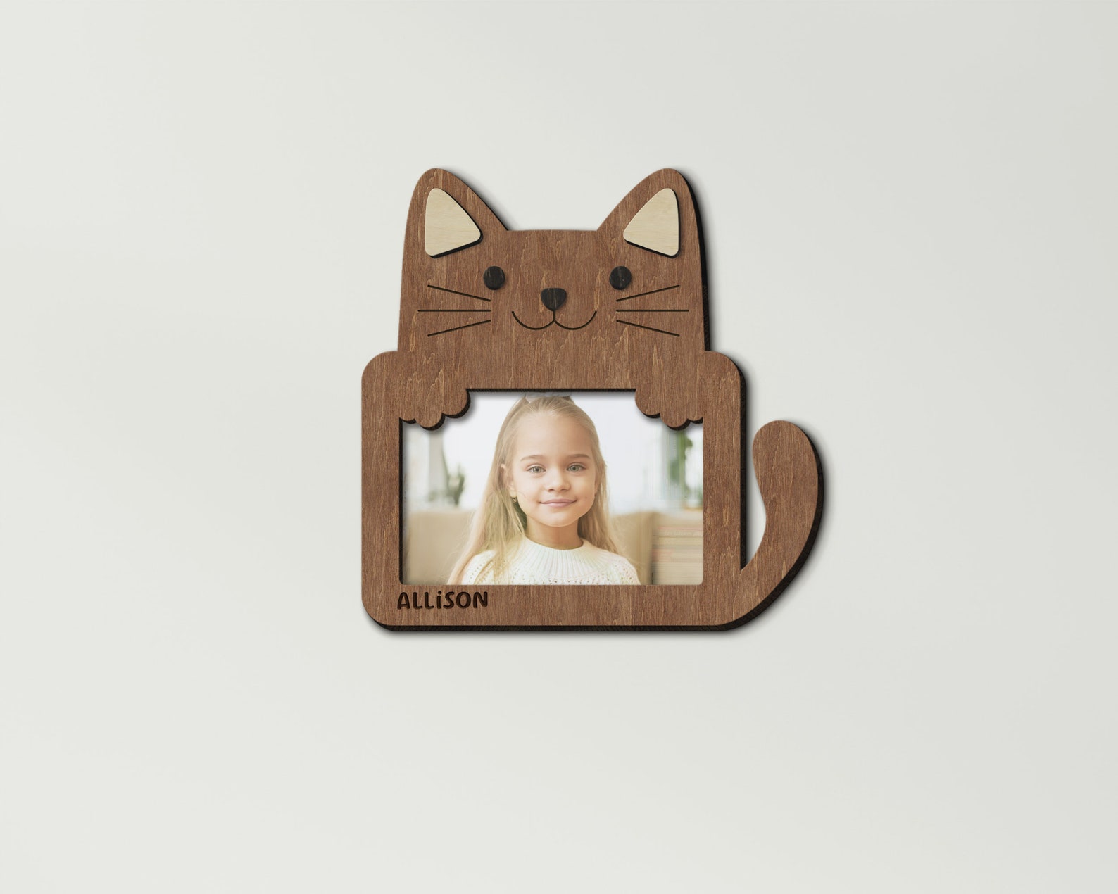 Personalized Cat Photo Frame Custom Color 4x6 Photo Frame Black Cat ...