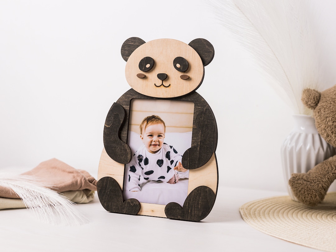 Personalized Panda Picture Frame Nursery Decor Animal Wall Art Small ...