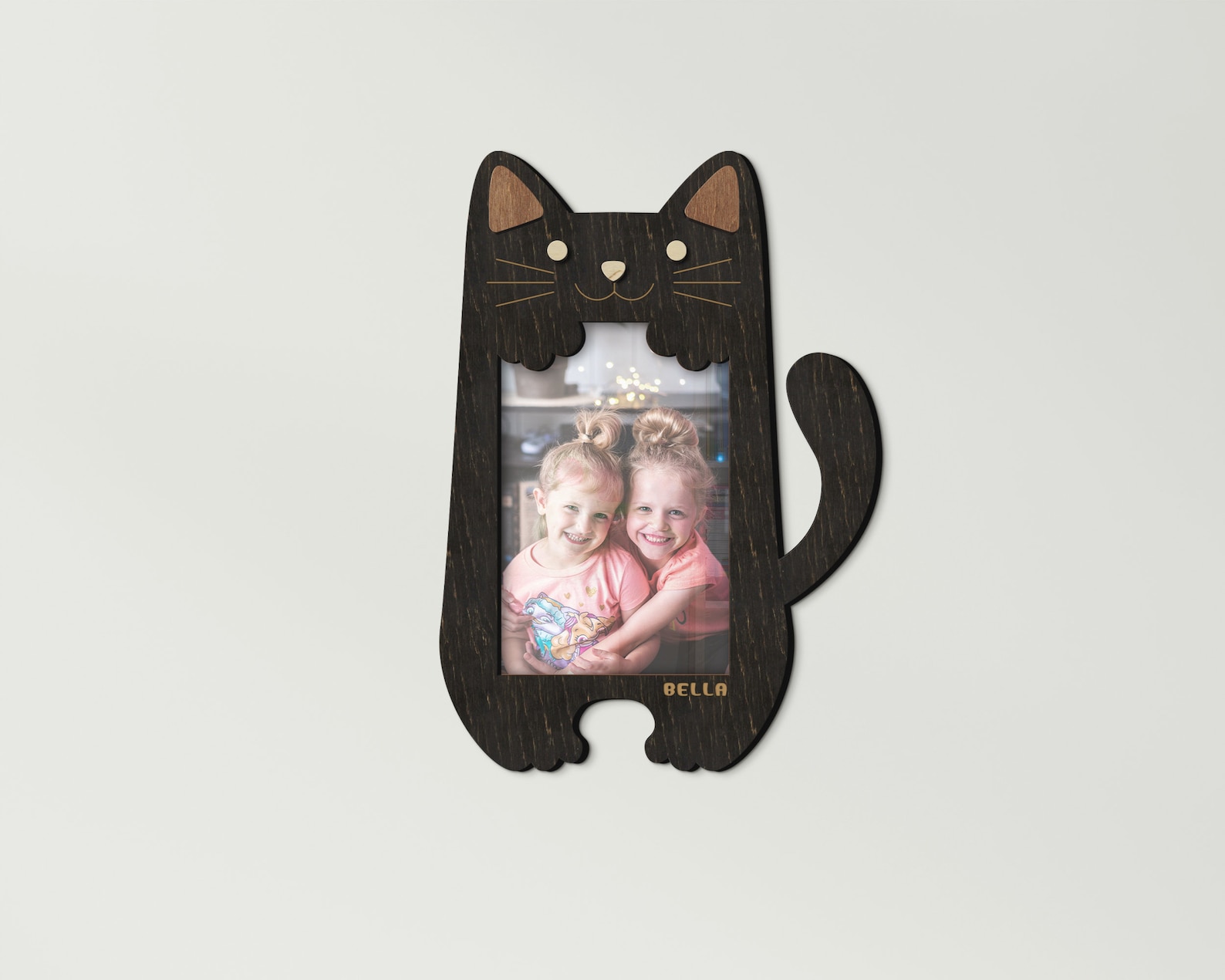 Personalized Cat Shaped Photo Frame Custom Color Nursery Decor - Etsy