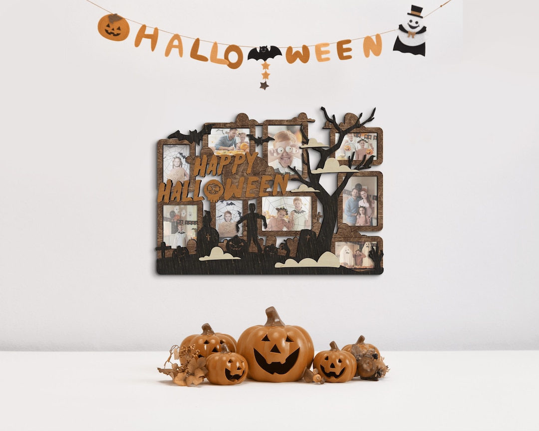 Halloween Photo Frame Collage Custom Color Holiday Wall Decor Happy ...