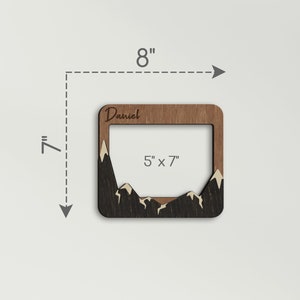 Personalized Mountain Photo Frame Custom Color Wall Decor Engraved Name ...