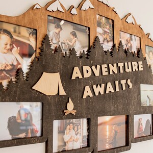 Adventure Awaits Family Photo Collage Wood Camping Signs Woodland ...