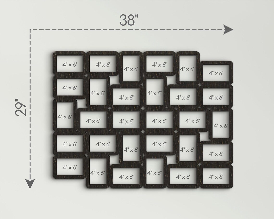 Custom Color Picture Frame Collage Wooden Photo Frame Large - Etsy