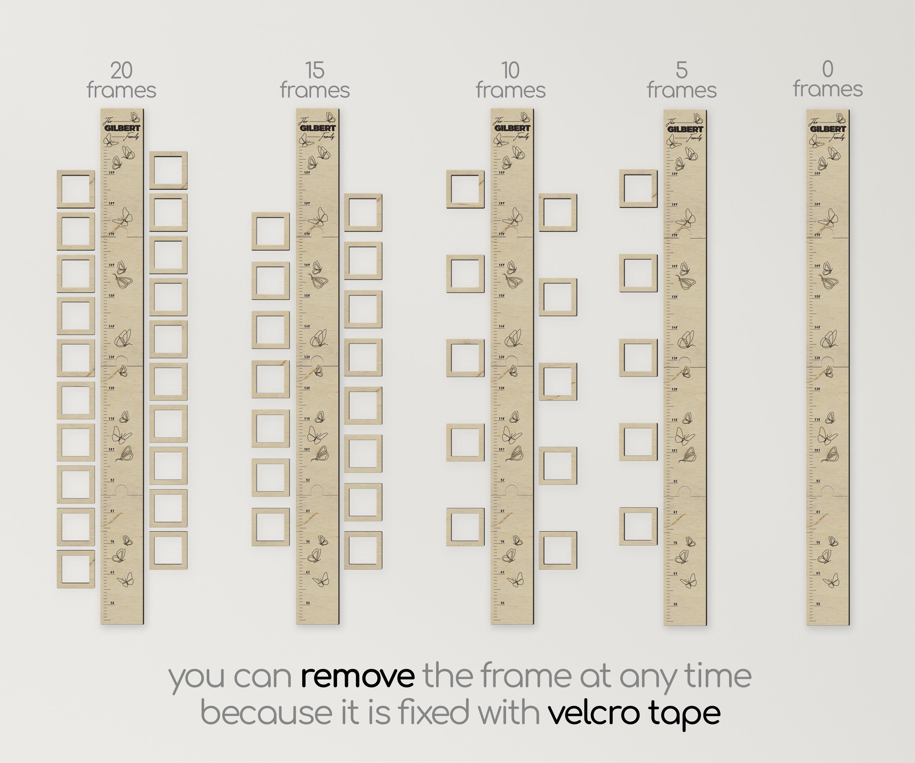 Picture Frame for Wooden Kids Growth Ruler | Nursery Decor | Photo ...