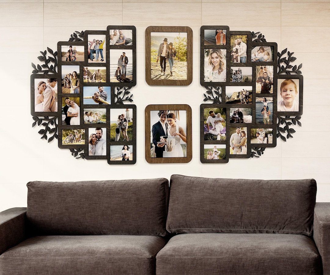 Unique Split Family Tree - Picture Frame Collage - Photo Wall Decor ...