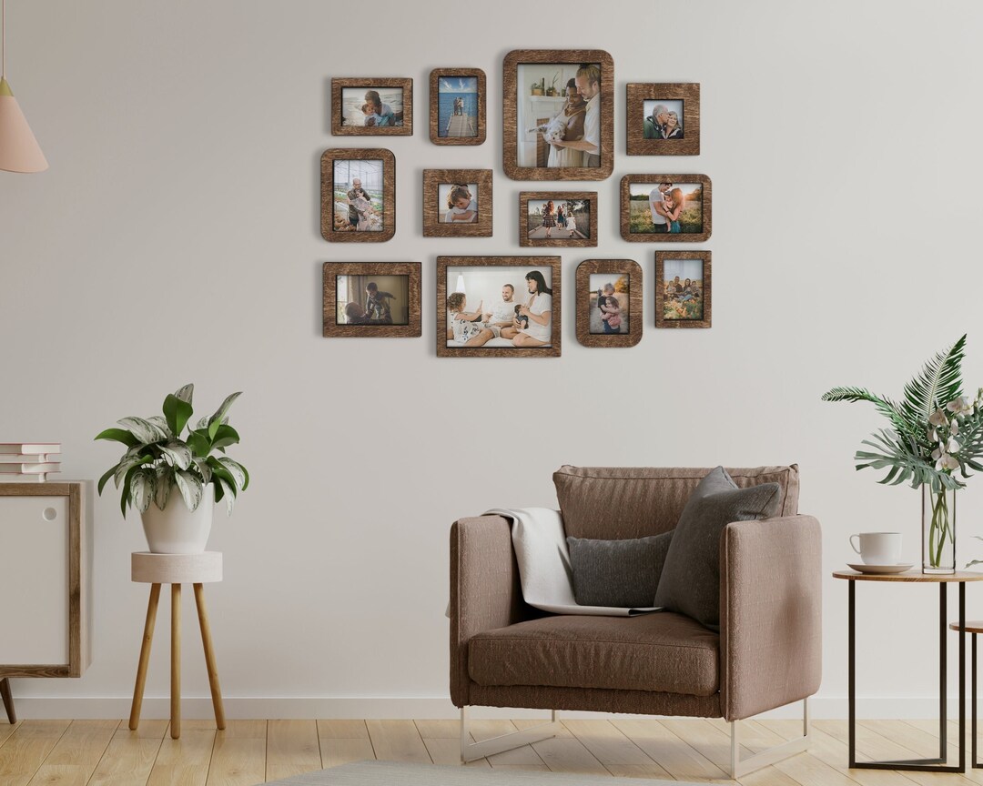 Custom Color Picture Frame Set 12 Piece Picture Frame Collage Wooden ...