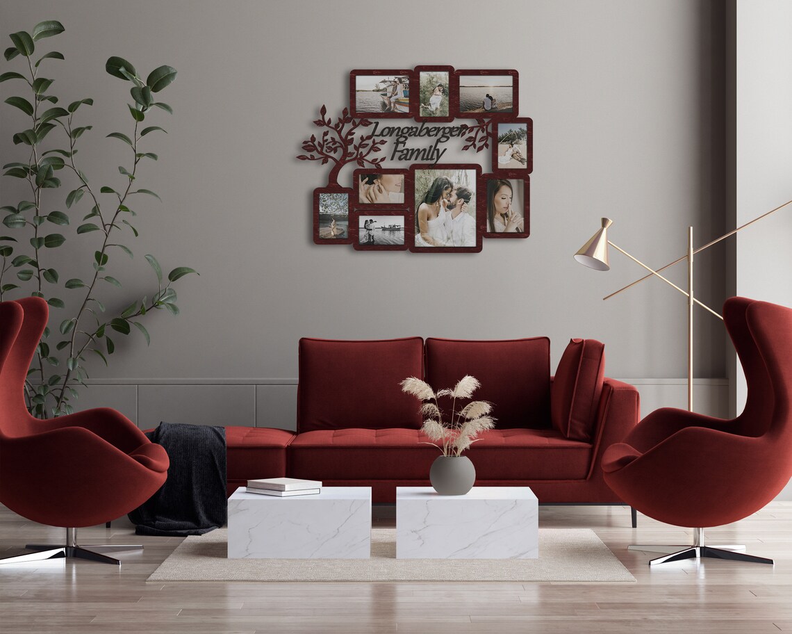 Personalised Tree Picture Frame Set Cherry Color Wedding | Etsy