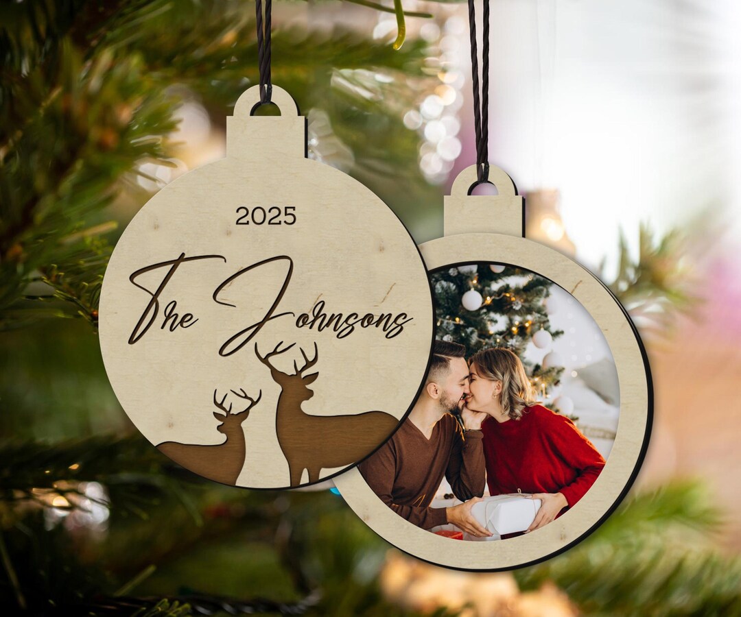 Personalized Christmas Photo Family Ornament Custom Handmade Wooden ...