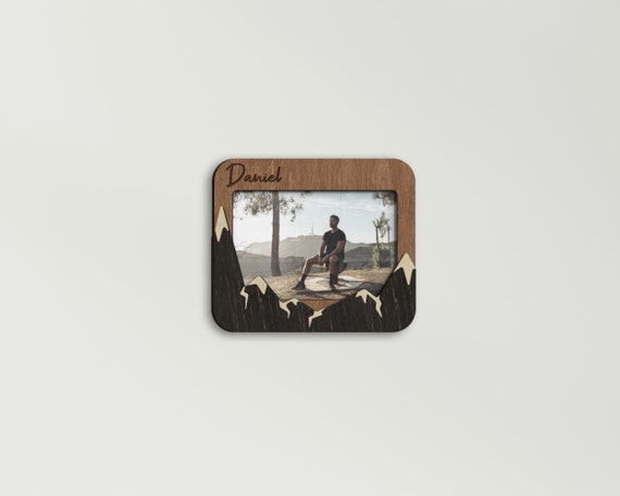 Personalized Mountain Photo Frame Gift for Hiker Custom Color - Etsy