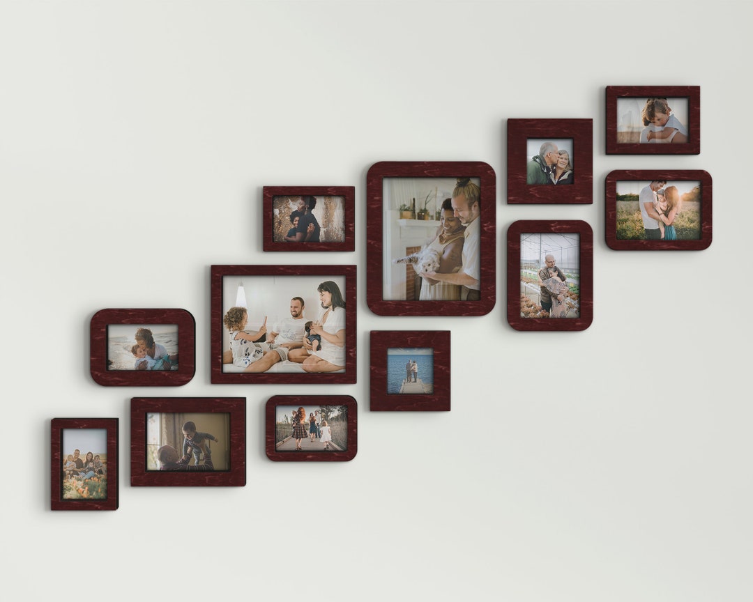 Custom Picture Frame Set Wooden Frames Stairway Wall Art Set Multi ...