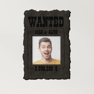 Wooden Wanted Poster Picture Frame Father's Day Best Gift for Dad Laser ...