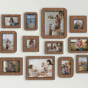 Wooden Wall-mounted 12-piece Photo Frame Set Custom Color Photo Frame ...