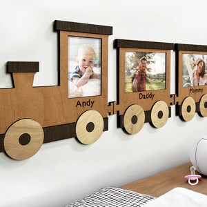 Personalized Wood Photo Frame Train Set Engraved Picture Frame Gift ...