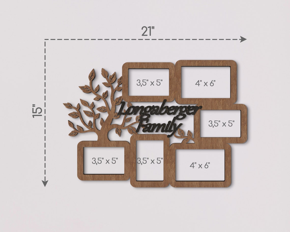 Custom Text Picture Frame Collage Engraved Photo Frame Family - Etsy
