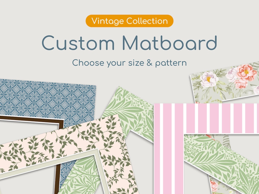 Custom Vintage Pattern Photo Frame Mat Board - Decorative Picture ...