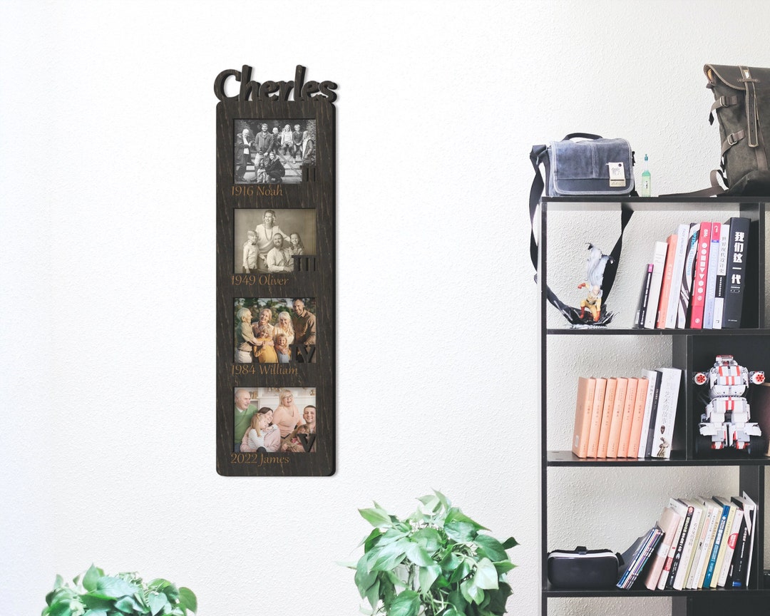 Personalized 4-generation Family Tree Custom Wooden Family Name Picture ...