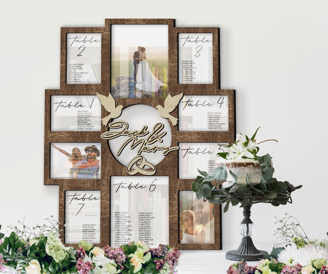 Personalized Wedding Seating Chart – Custom Board Sign, Photo Frame ...