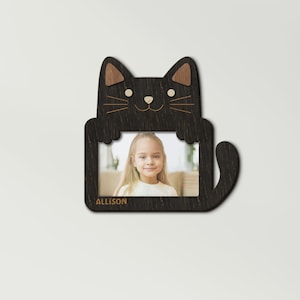 Personalized Cat Photo Frame Custom Color 4x6 Photo Frame Black Cat ...