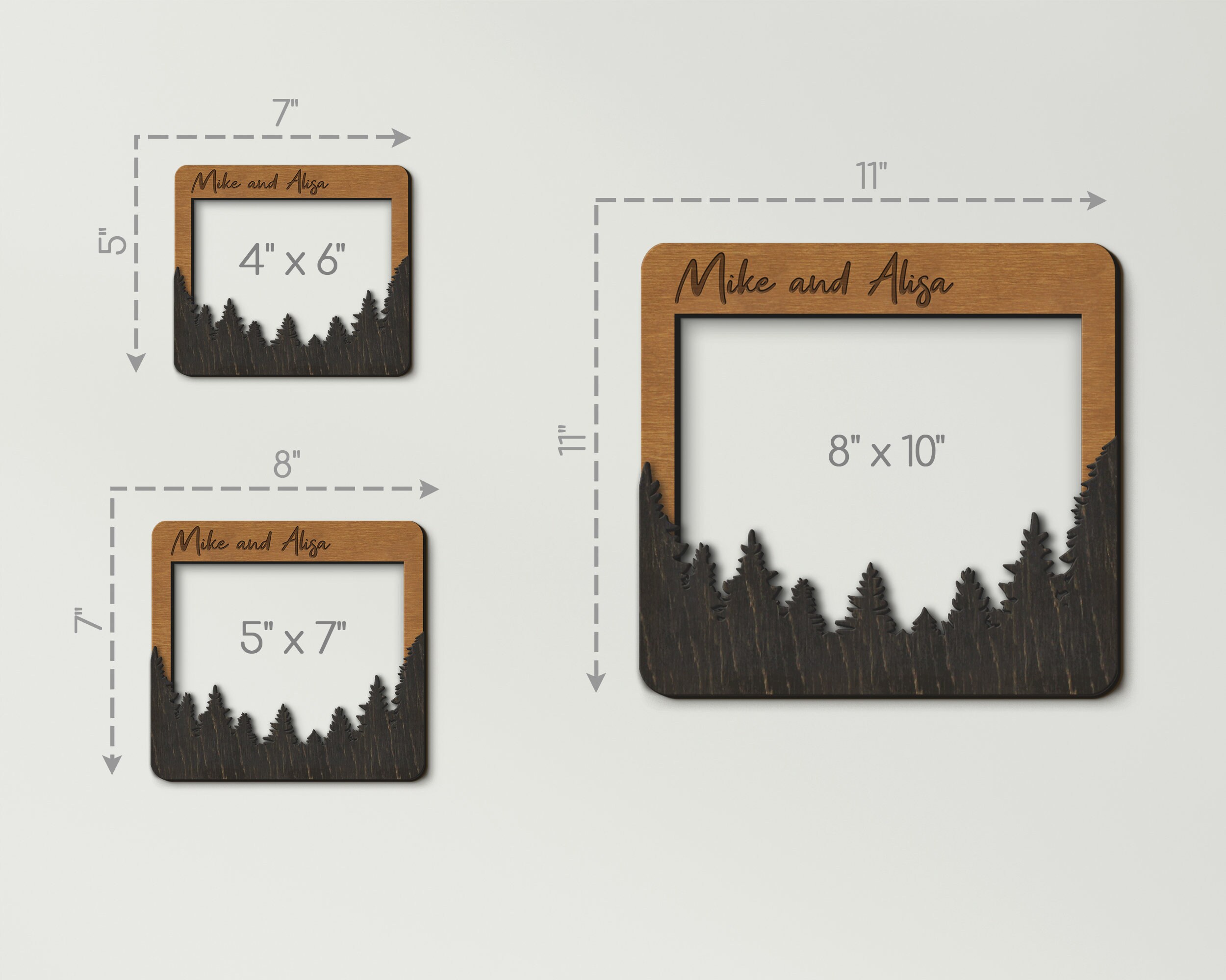 Personalized Forest Photo Frame Custom Text Picture Frame - Etsy