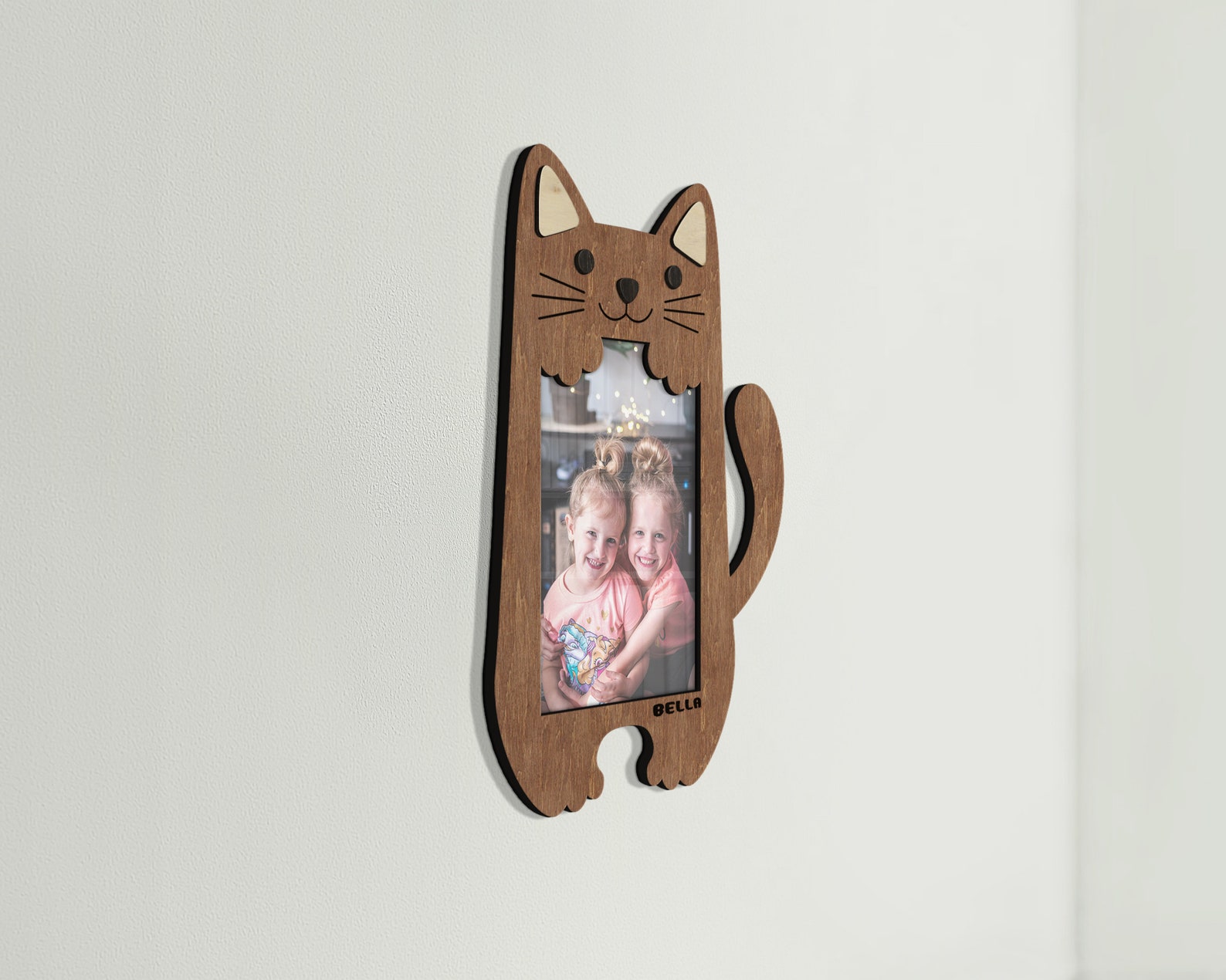 Personalized Cat Shaped Photo Frame Custom Color Nursery Decor - Etsy