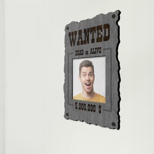 Wooden Wanted Poster Picture Frame Father's Day Best Gift for Dad Laser ...