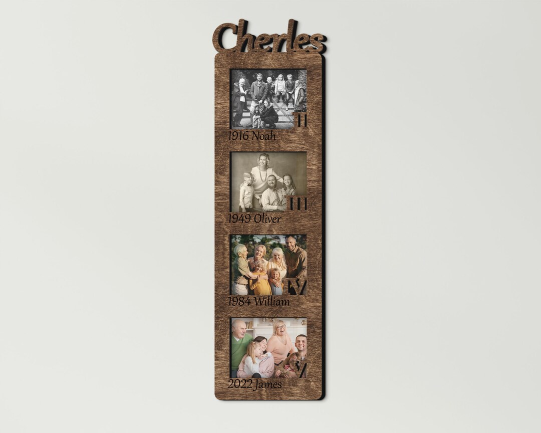 Personalized 4 Generations Picture Frame Collage Custom Engraved Text 4 ...