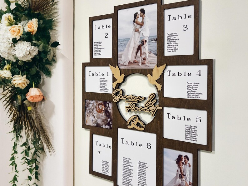 Personalized Wedding Seating Chart – Custom Board Sign, Photo Frame ...